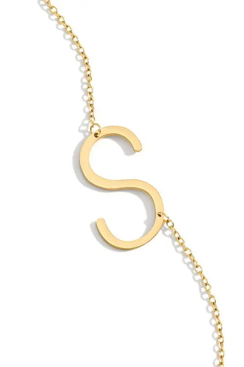 MINT & LILY Statement Initial Paperclip Chain Necklace - Letter S