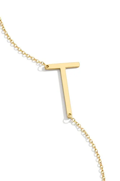 MINT & LILY Statement Initial Pendant Necklace - Letter T