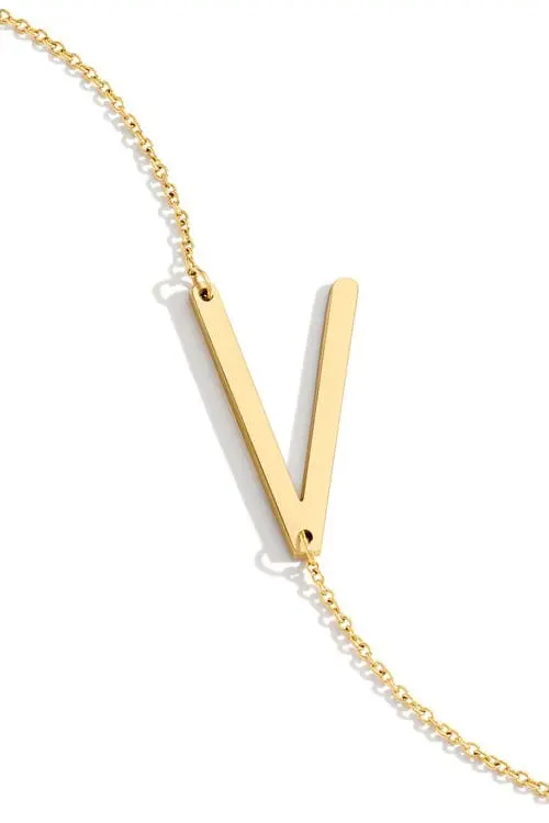 MINT & LILY Statement Initial Pendant Necklace - Letter V