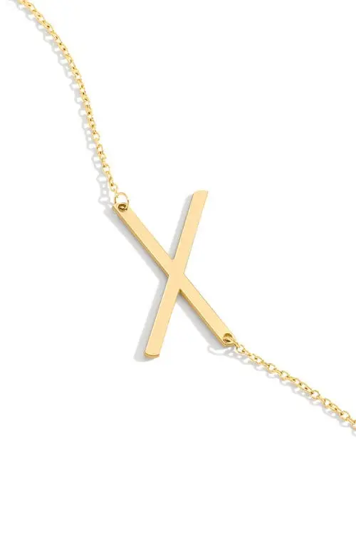 MINT & LILY Statement Initial Paperclip Chain Necklace - Letter X