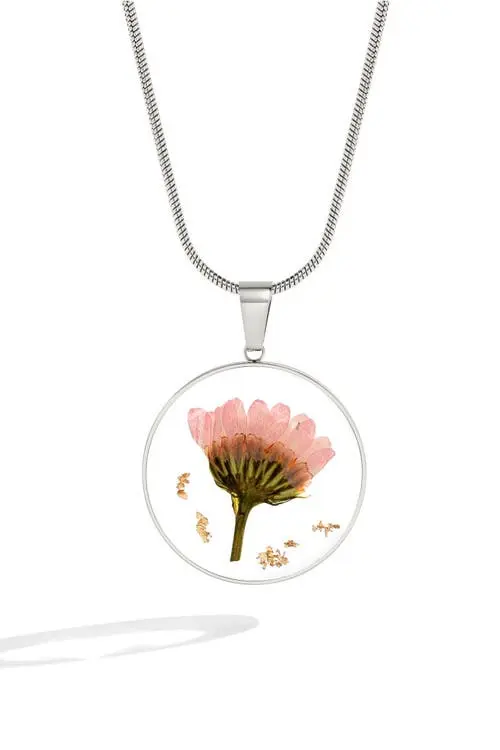 MINT & LILY Pressed Birth Flower Pendant Necklace - Silver /lily Of The Valley
