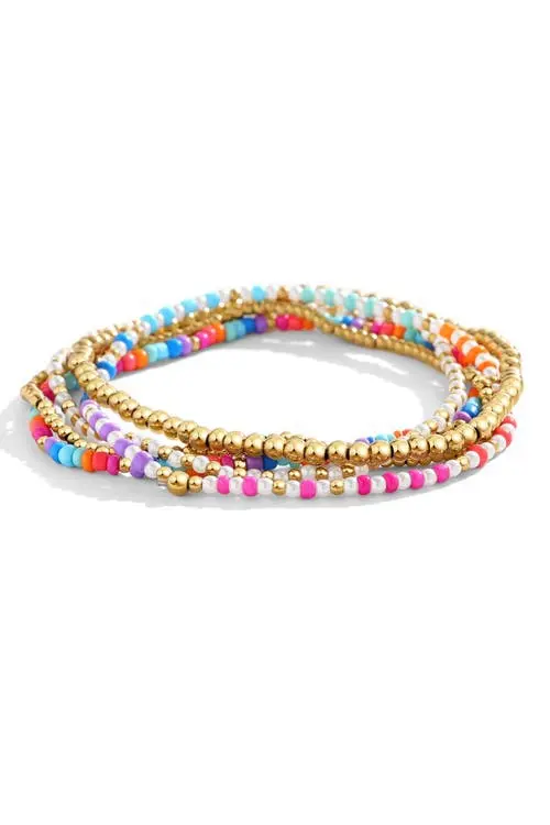 MINT & LILY Beaded Stacking Bracelet Set - Goldone