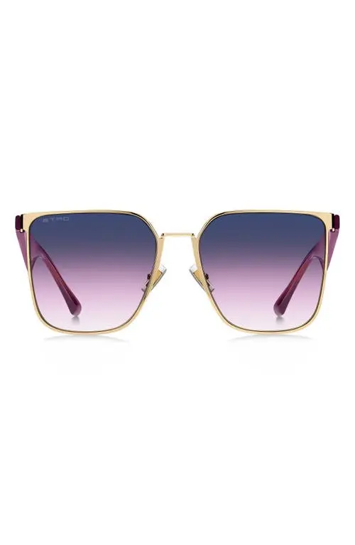Etro 58mm Gradient Square Sunglasses - Rose Gold/blue Shaded Violet