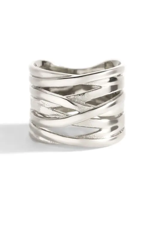 MINT & LILY Wire Wrap Statement Ring - Silver
