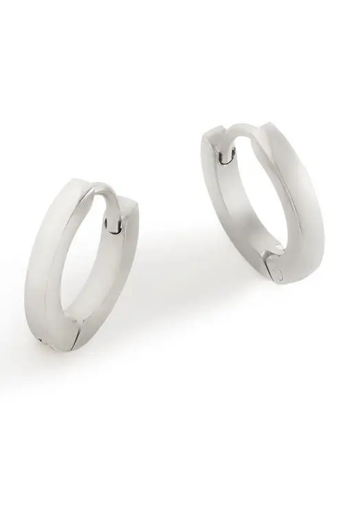 MINT & LILY Dainty Huggie Hoop Earrings - Silver