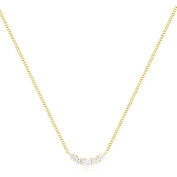 Ef Collection Diamond Arc Pendant Necklace - Gold