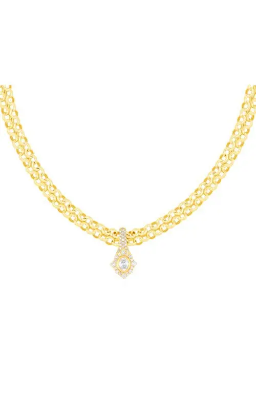 Ef Collection Daphne Diamond Double Chain Pendant Necklace - Gold