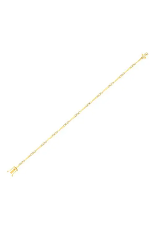 Ef Collection 14k Diamond Crown Set Eternity Bracelet