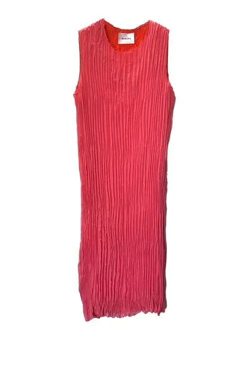Baacal Jaya Pleated Midi Dress - Orange/coral