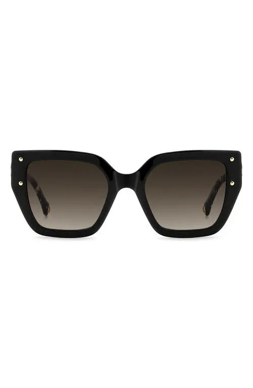 Carolina Herrera 53mm Square Sunglasses - Black White/brown