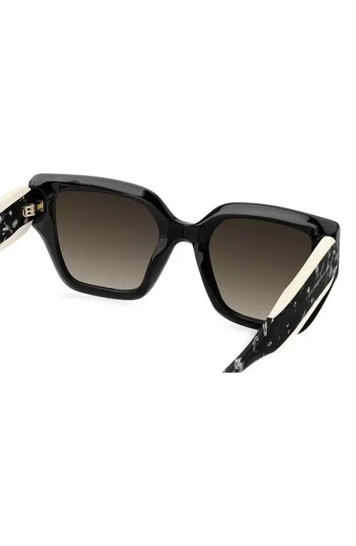 Carolina Herrera 53mm Square Sunglasses - Black White/brown