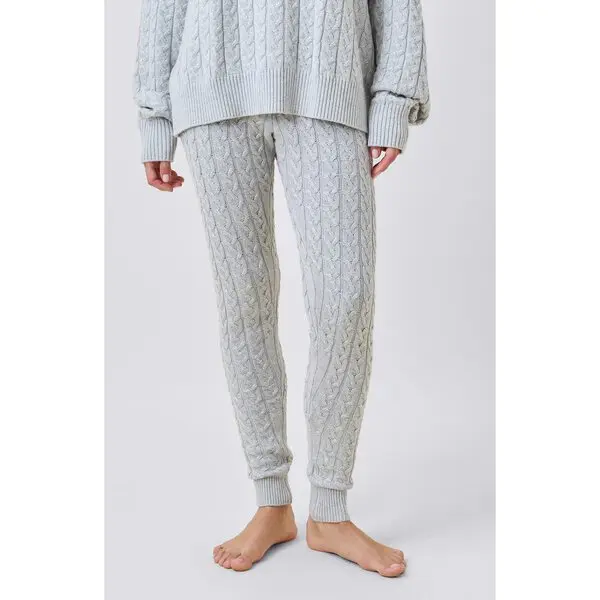 PAPINELLE Cable Knit Pajama Pants - Grey