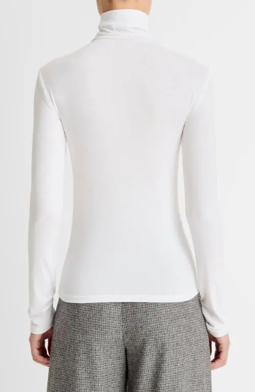 Vince Essentials Turtleneck Top - Off White
