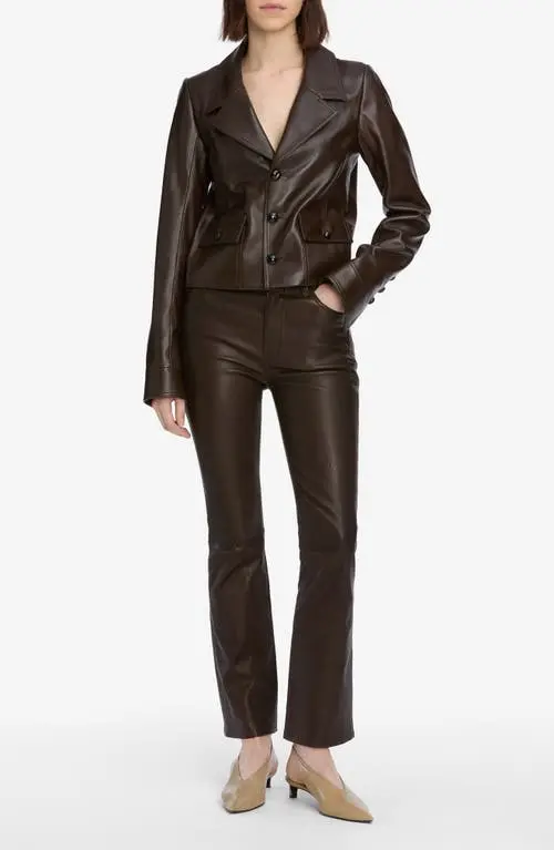 FRAME The Leather Reboot Crop Pants - Truffle