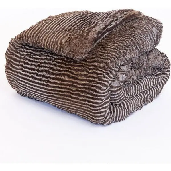 SEA TO ME BLANKETS Tahoe Tranquility Faux Fur Throw Blanket - Brown Multi