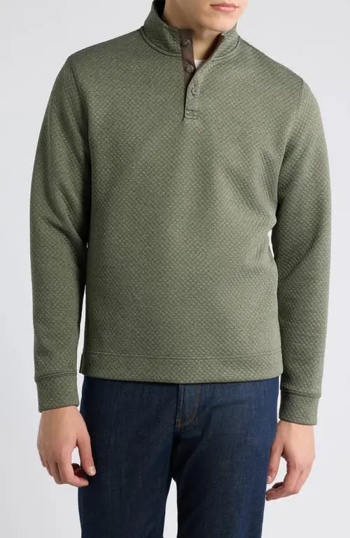 Johnnie-o Rockwells Quilted Henley Pullover - Forest