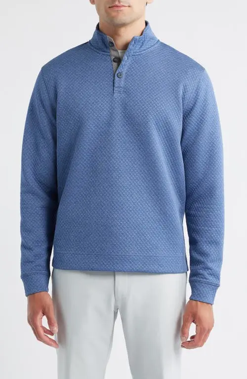 Johnnie-o Rockwells Quilted Henley Pullover - Laguna Blue