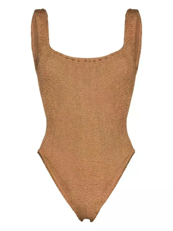 Hunza G Square-neck One-piece Swimsuit - Brown