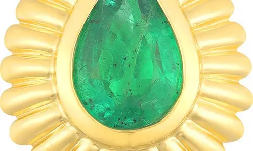 Ef Collection Emerald Fluted Teardrop Charm