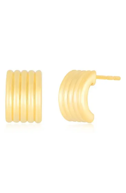 Ef Collection Jumbo Fluted Hoop Earrings - Gold