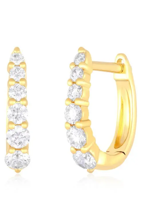 Ef Collection Mini Maeve Graduated Diamond Huggie Earrings - Gold