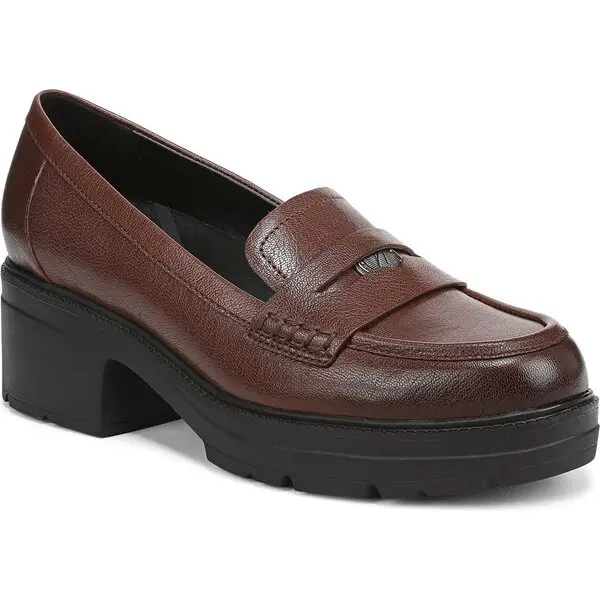 Naturalizer Penny Loafer Platform Pump - Cappuccino Brown