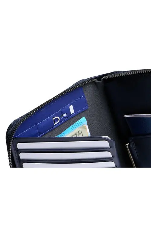 Bellroy Leather Rfid Travel Folio - Navy