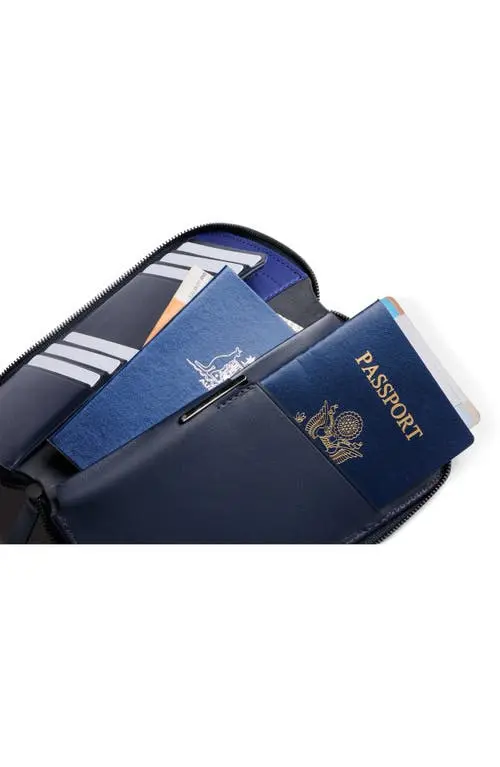 Bellroy Leather Rfid Travel Folio - Navy
