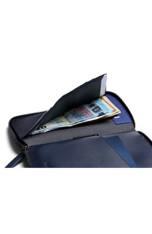 Bellroy Leather Rfid Travel Folio - Navy