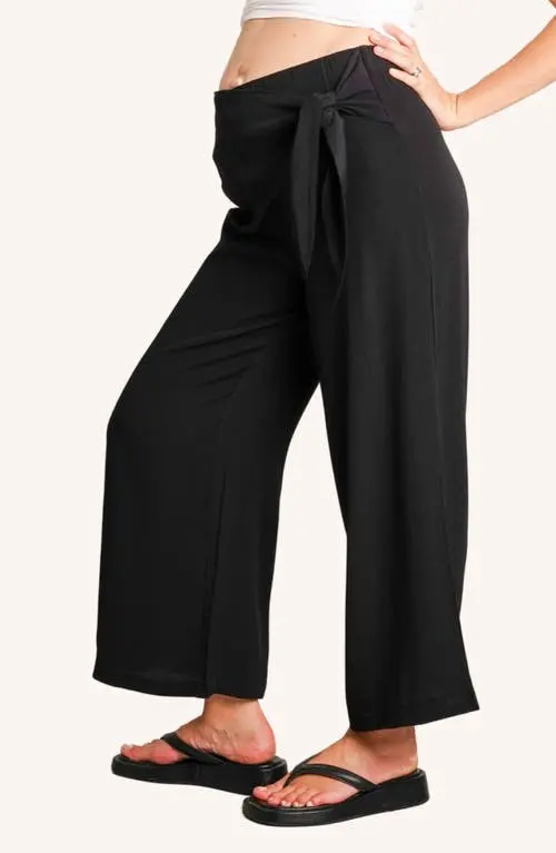 NOM MATERNITY Easy Wrap Maternity Wide-leg Pants