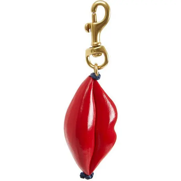 Clare V. Lips Key Fob - Poppy Painted Wood