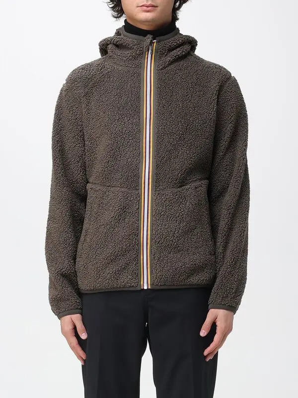 K-WAY Casual Zip-up Hooded Sweatshirt Crafted From Soft Sherpa Fleece