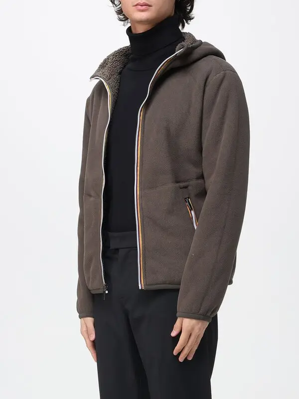 K-WAY Casual Zip-up Hooded Sweatshirt Crafted From Soft Sherpa Fleece