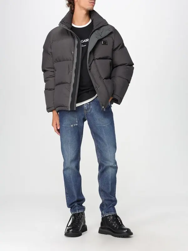 Dolce & Gabbana Quilted Puffer Jacket - Charcoal