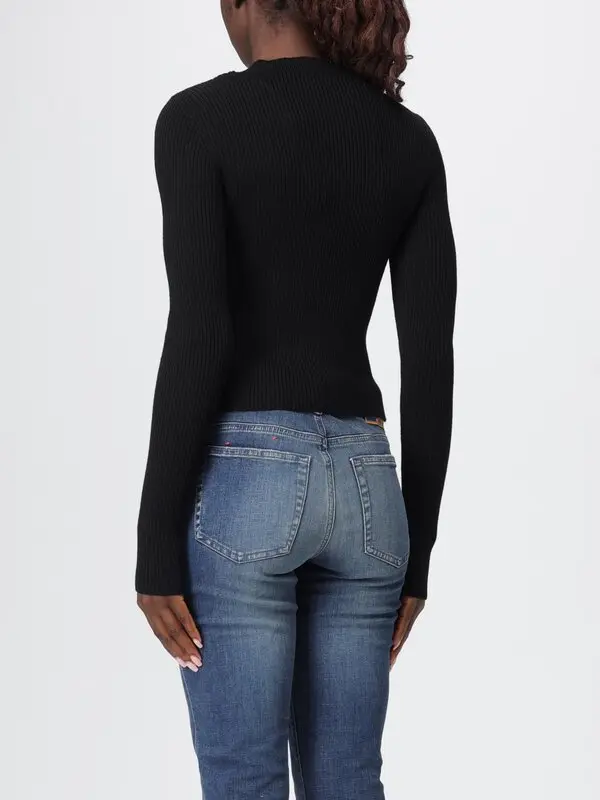 DIESEL® Ribbed Knit Top With Cut-out Detail - Black