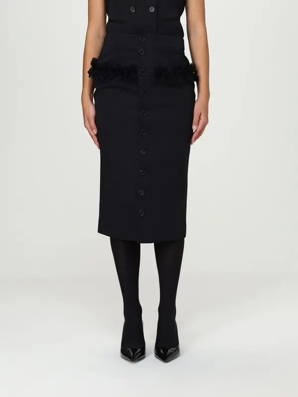 Alexander McQueen Button Detailed Skirt - Black