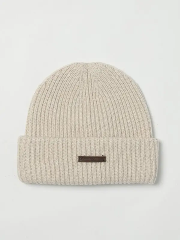 PAOLO PECORA Ribbed Beanie - Beige