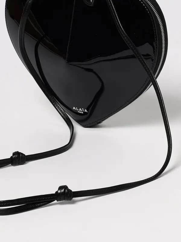 Alaïa Le Cœur Heart-shaped Patent Leather Crossbody Bag - Black