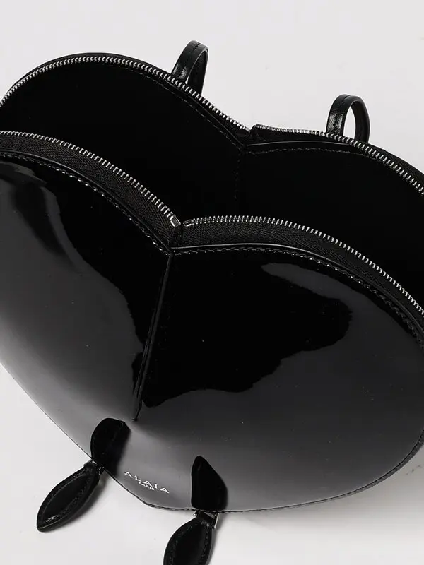 Alaïa Le Cœur Heart-shaped Patent Leather Crossbody Bag - Black