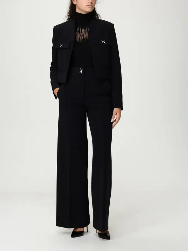 GENNY Ribbed Knit Turtleneck With Sheer Panel