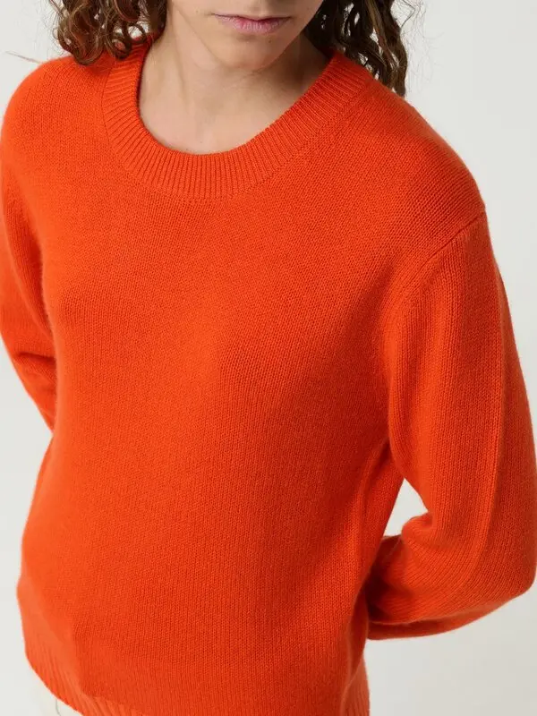 ALLUDE Crew Neck Pullover - Orange
