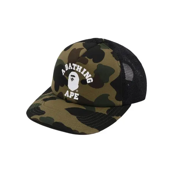 A BATHING APE 1st Camo College Mesh Cap - Green