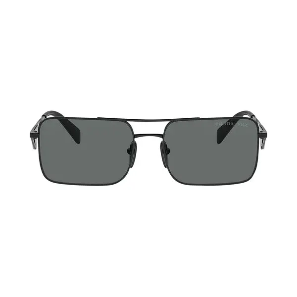 Prada Rectangular Full Rim Sunglasses - Black
