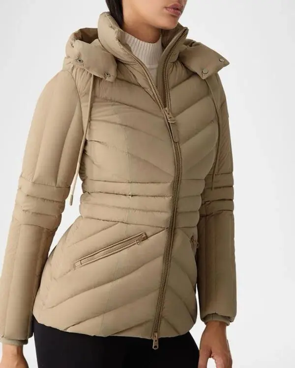 Mackage Quilted Down Jacket With Detachable Hood
