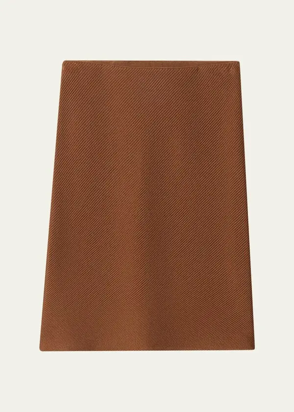 Miu Miu Diagonal Rib Silk Skirt