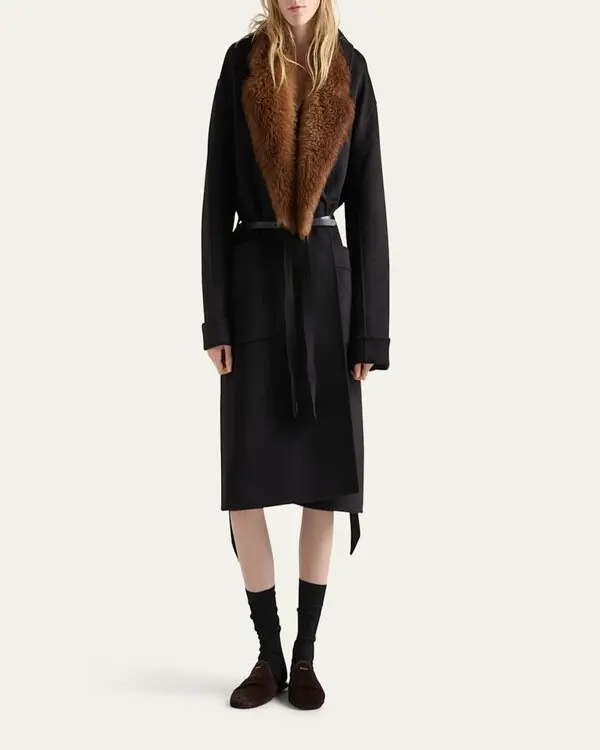 Prada Cashmere Long Wrap Coat