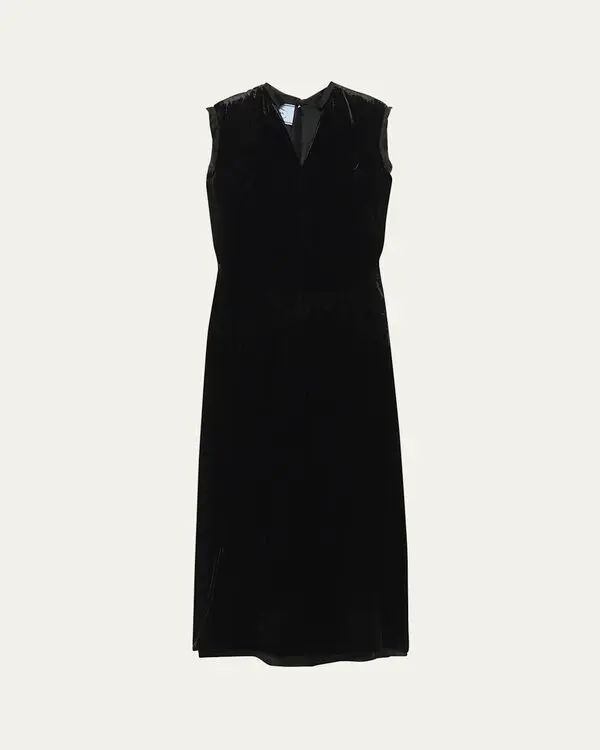 Prada Velvet Bow-back Midi Dress