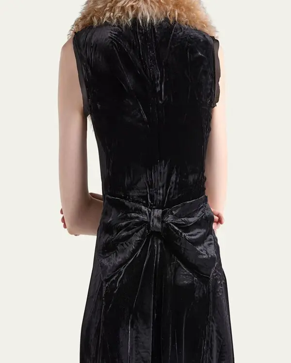 Prada Velvet Bow-back Midi Dress