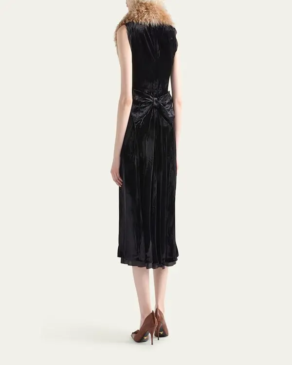 Prada Velvet Bow-back Midi Dress