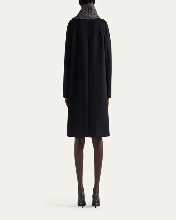 Prada Loden Single-breasted Wool Coat - Bleu